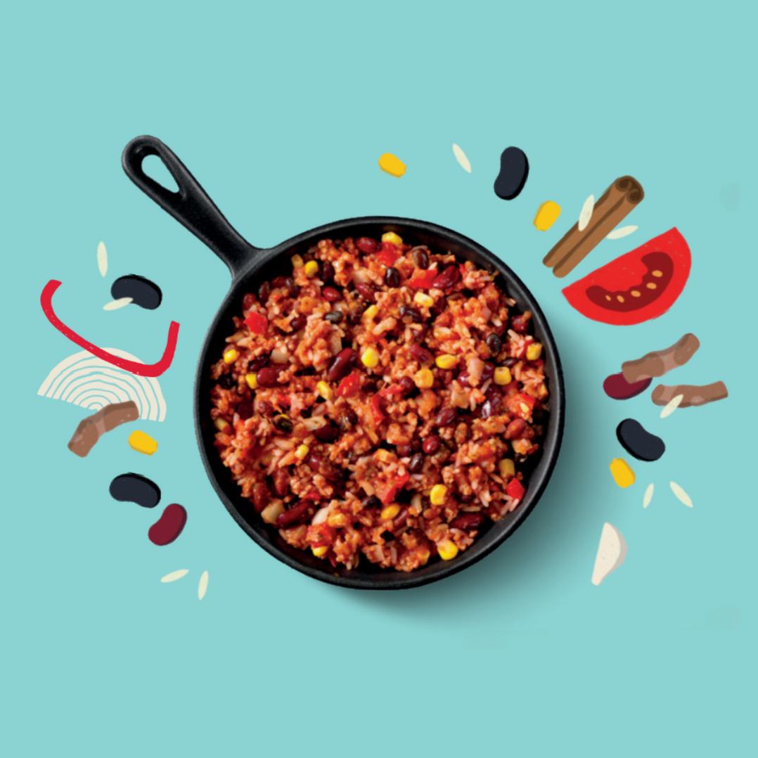 Lazy Vegan Chilli sin Carne Meal for 2 (800g) — Mighty Plants